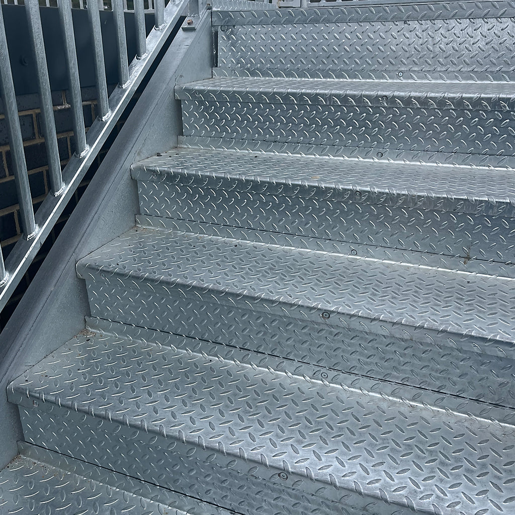 Durbar Steel Stair Steel Tread 1250 x 265 x 4.5mm 50mm Turn Up/Down