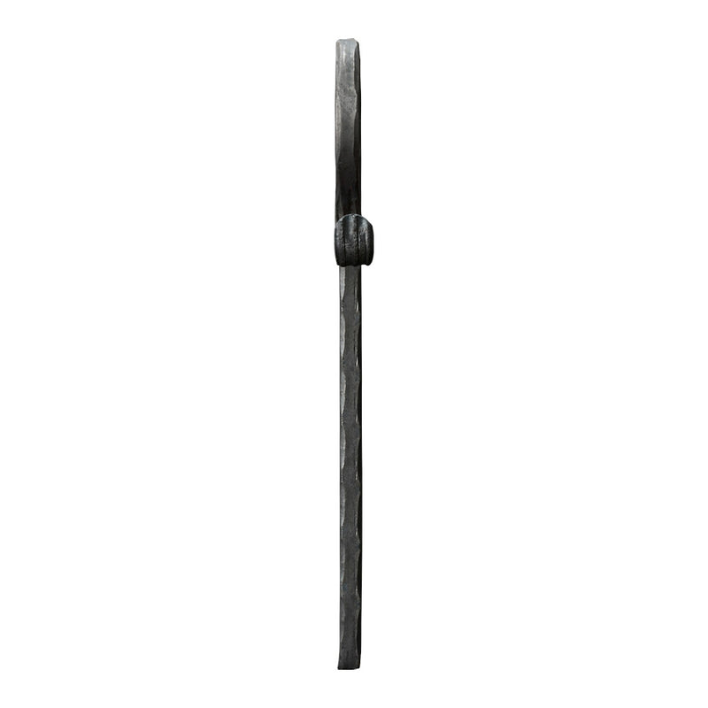 FE9 - Forged Gate Crook 12x12 Hammered Edge Bar - DC Iron