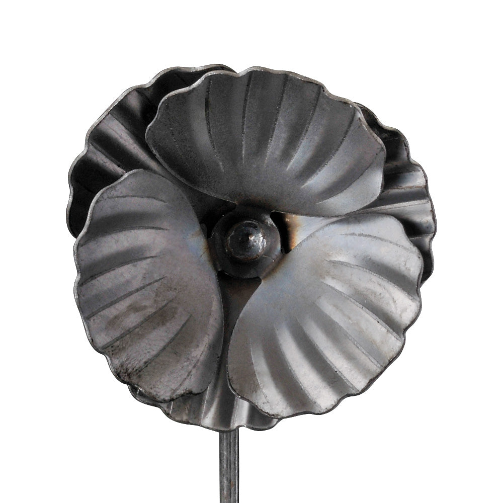 Metal Poppy Flower On Stem - DC Iron